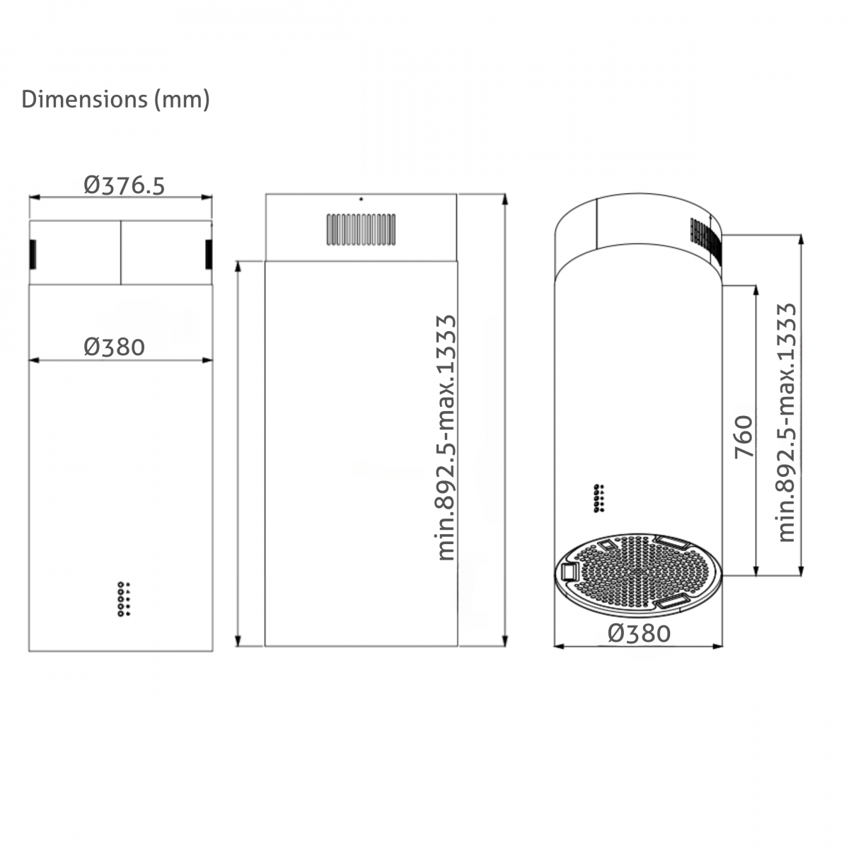 Hota insula Turbionaire Dot 35 Island, Inox, 800 mc/h, Clasa A++, Motor ...